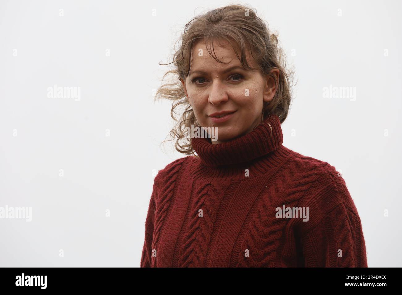 Beautiful Russian model in a beach, near the ocean Stock Photo - Alamy