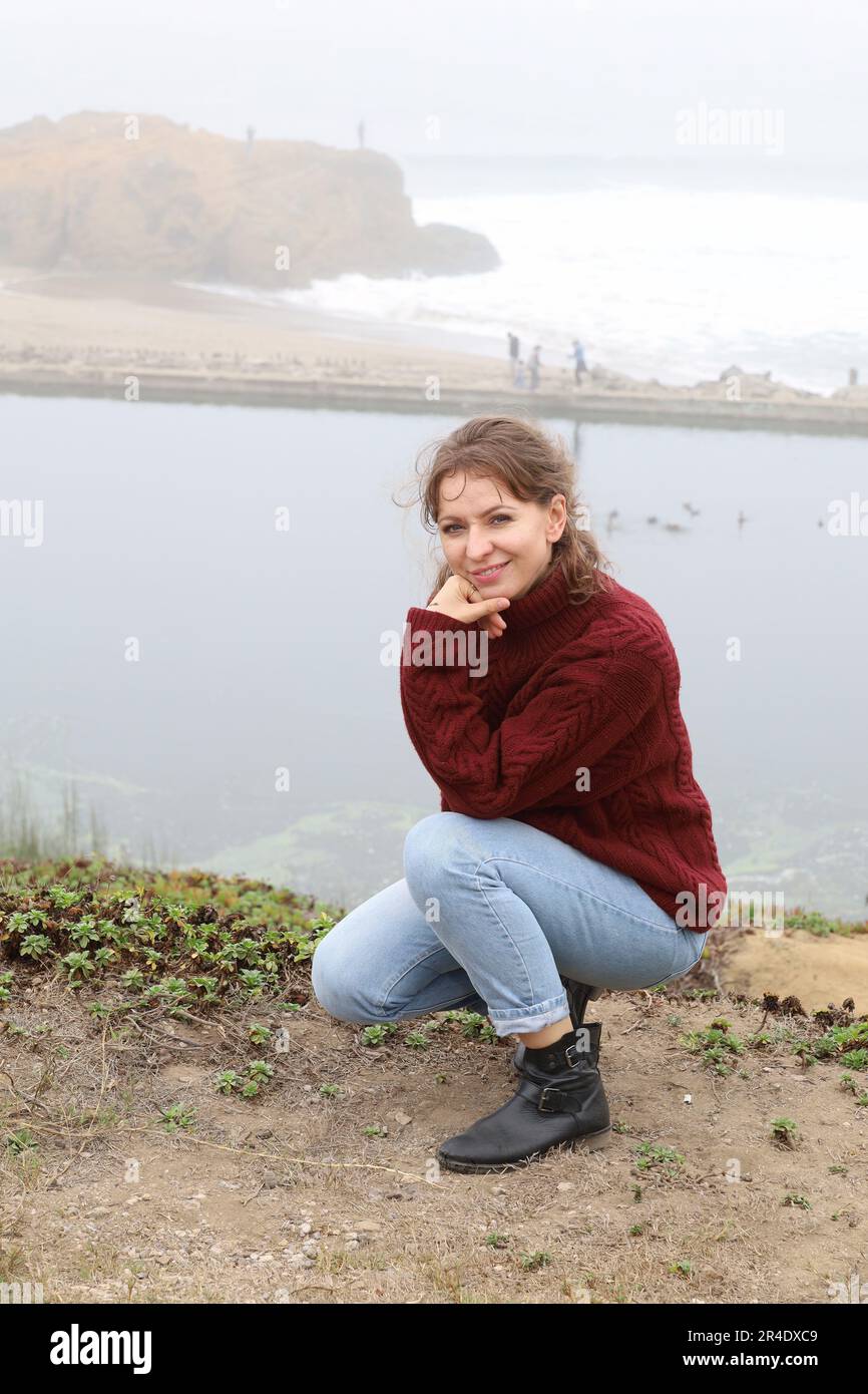 Beautiful Russian model in a beach, near the ocean Stock Photo - Alamy