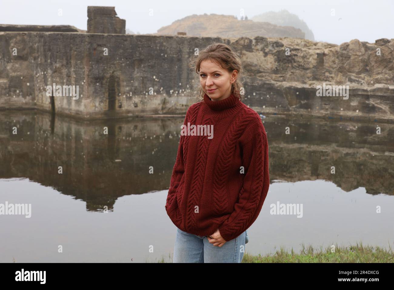 Beautiful Russian model in a beach, near the ocean Stock Photo - Alamy