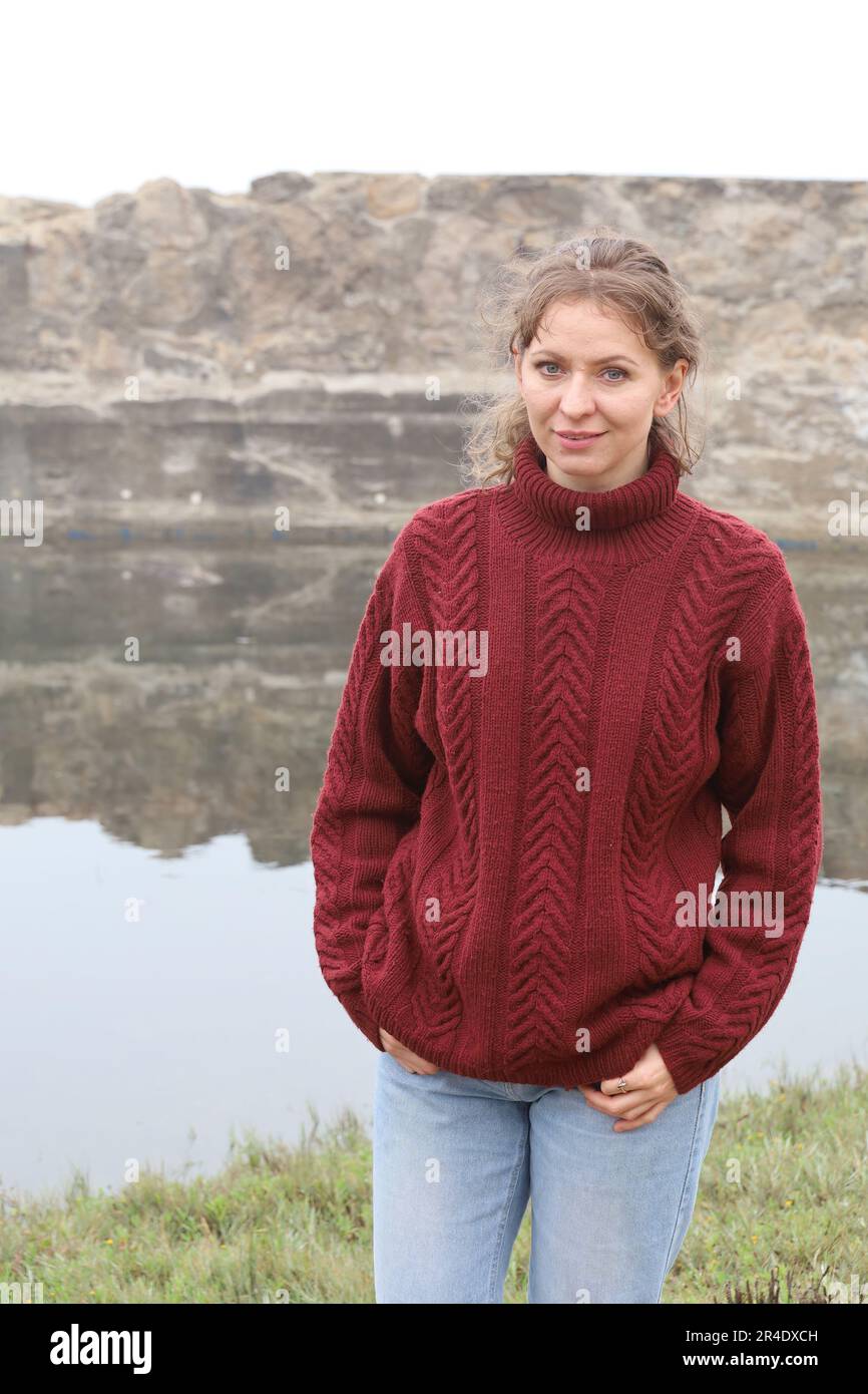 Beautiful Russian model in a beach, near the ocean Stock Photo - Alamy