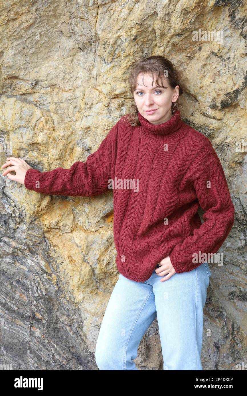 Beautiful Russian model in a beach, near the ocean Stock Photo - Alamy