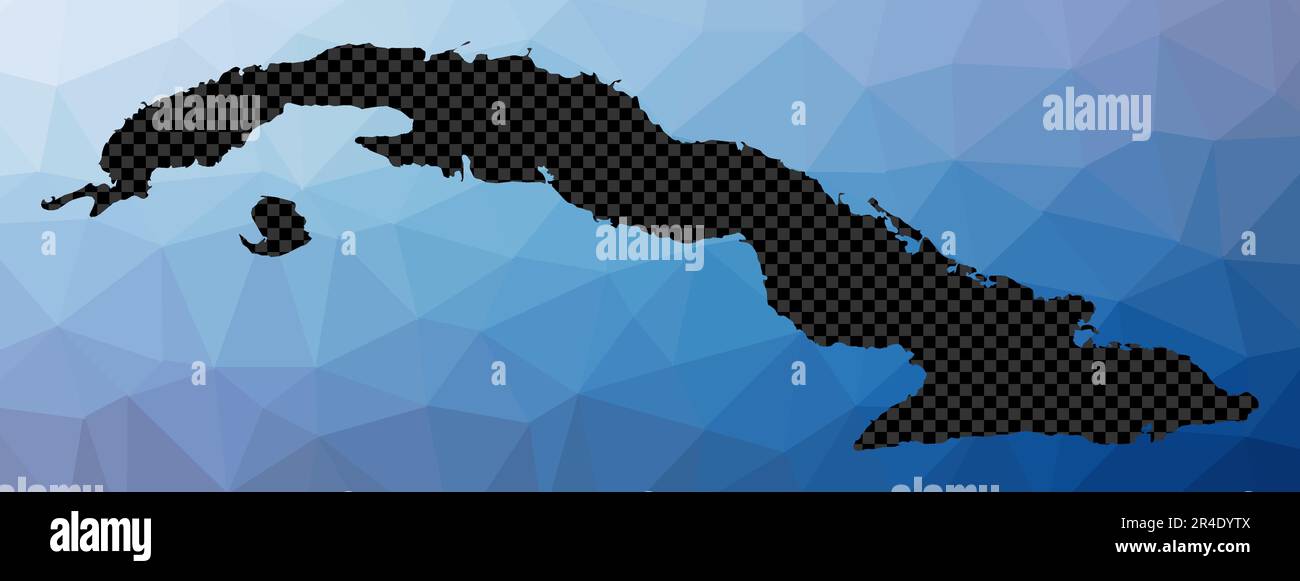 Cuba geometric map. Stencil shape of Cuba in low poly style. Vibrant ...