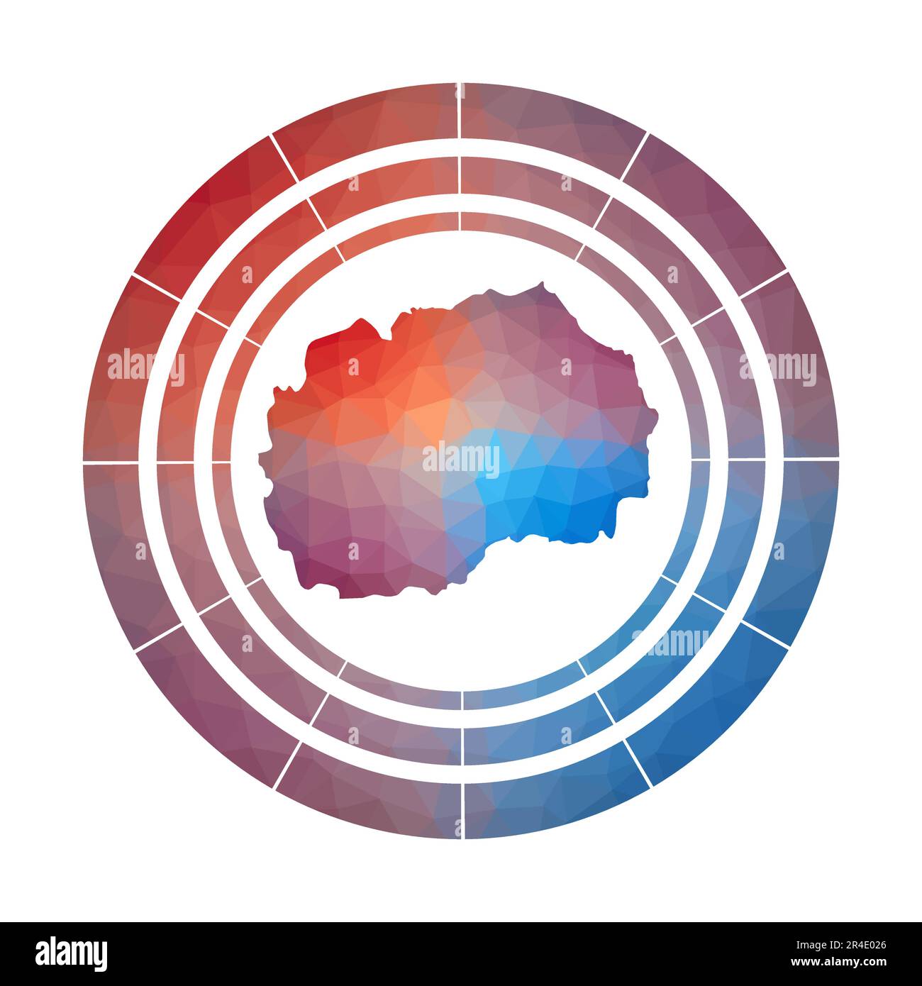 Macedonia badge. Bright gradient logo of country in low poly style ...