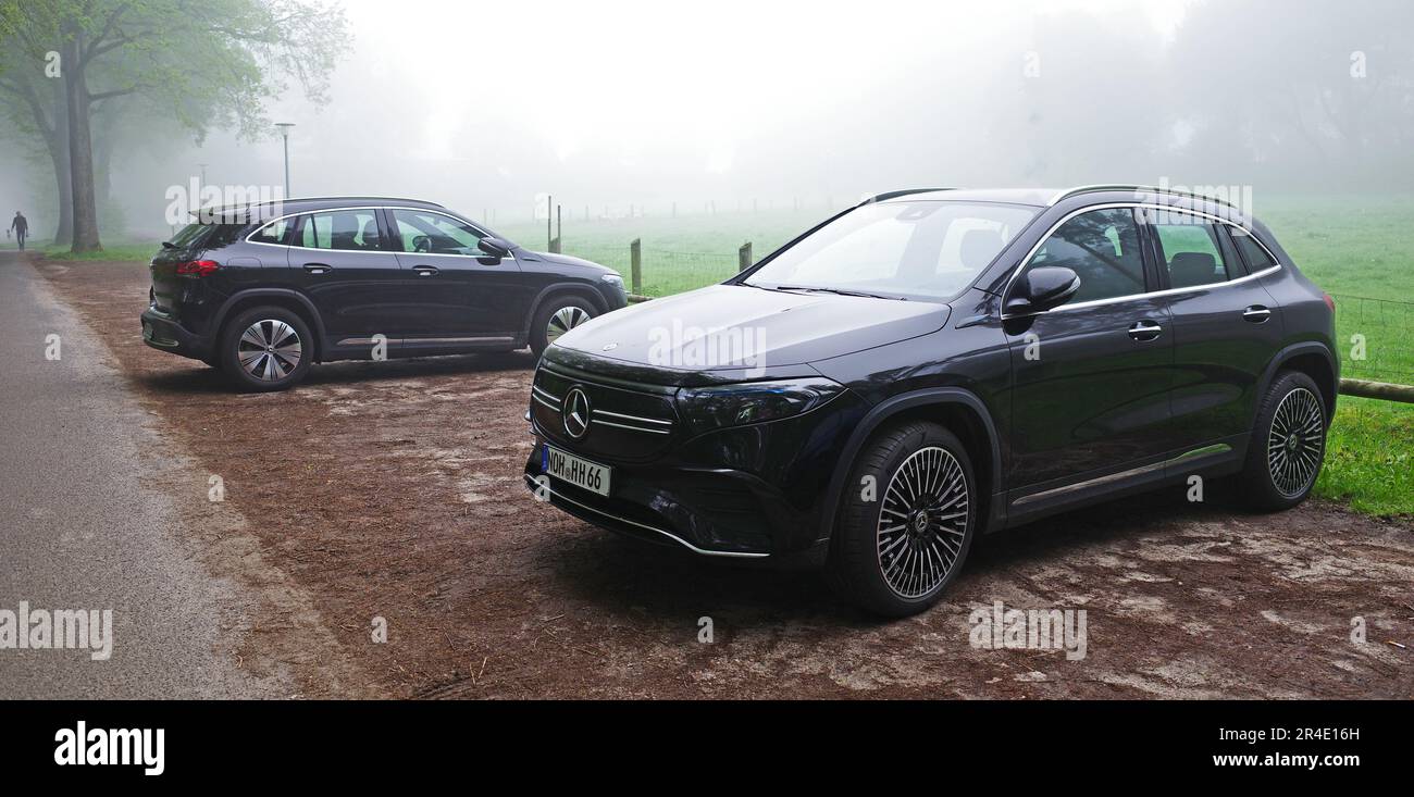 Uelsen, Germany - May 15 2023 Two similar cars parked beside each other ...