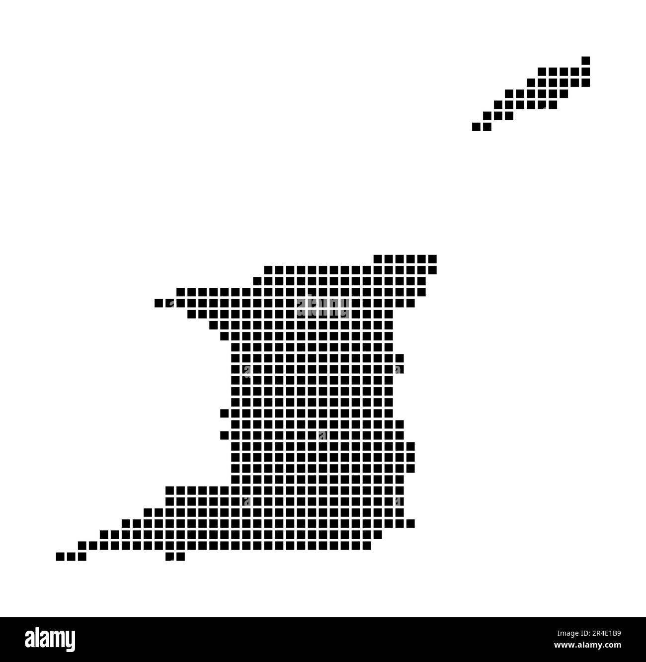 Trinidad and Tobago map. Map of Trinidad and Tobago in dotted style ...