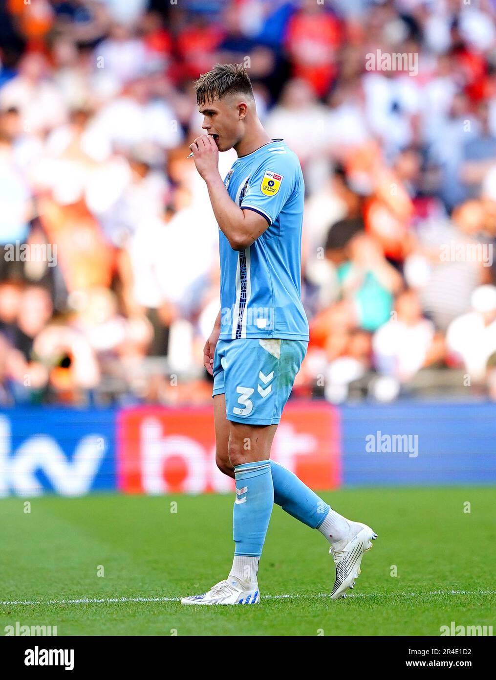 Coventry City's Callum Doyle leaves the pitch after being substituted ...