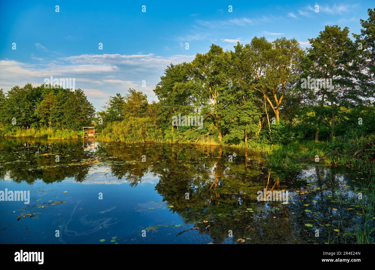Beautiful scenic view at nice landscape on a beautiful lake and ...