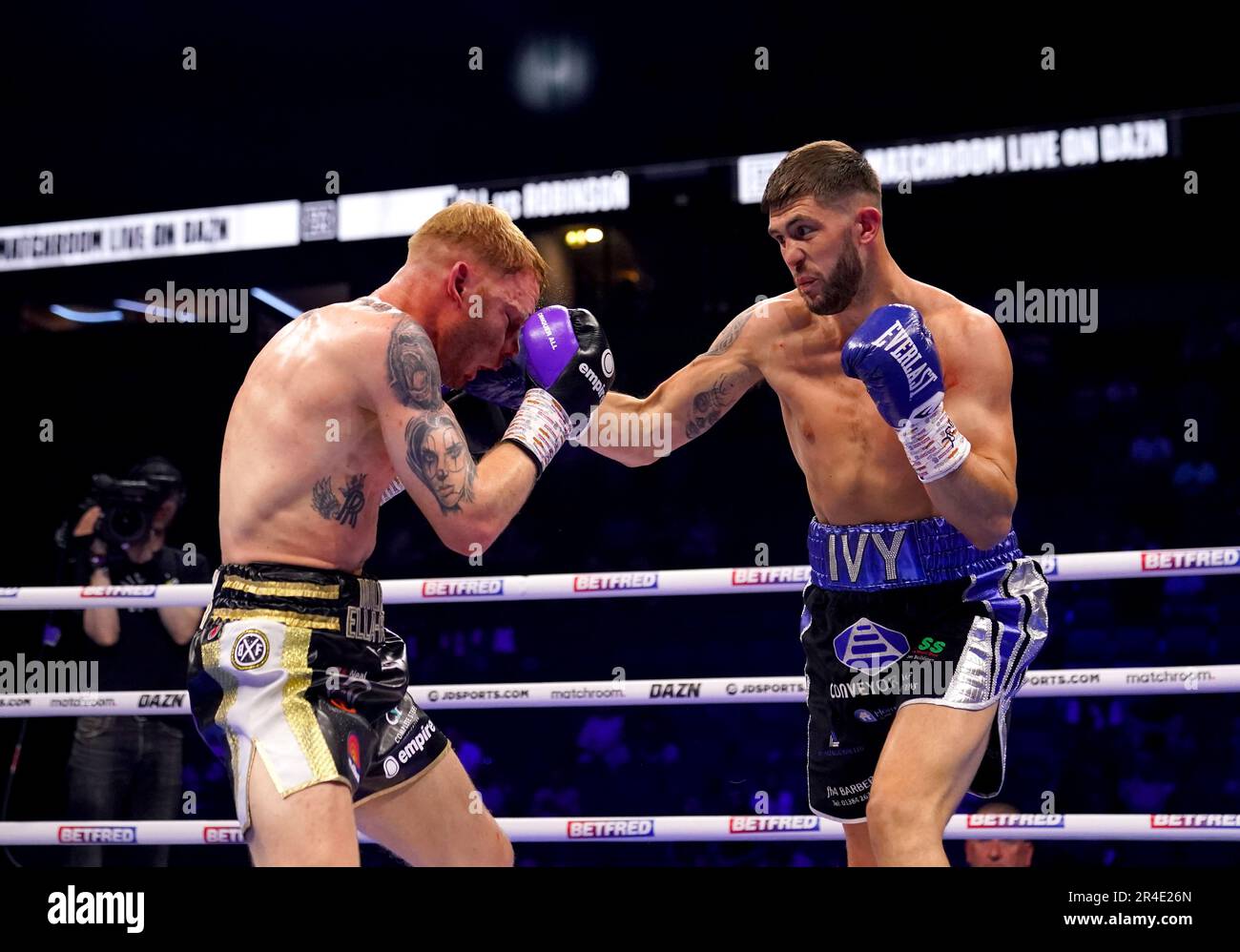 Danny Ball (right) in action against Jamie Robinson during their ...
