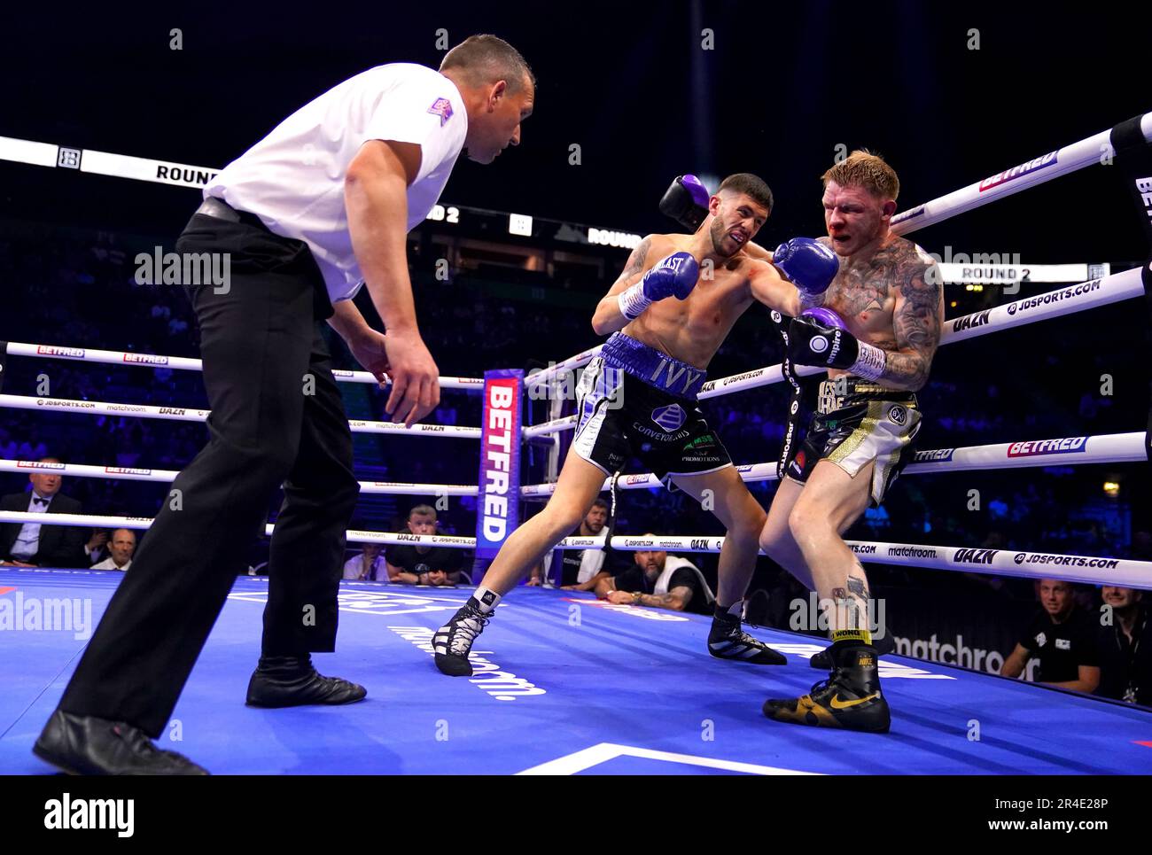 Danny Ball (left) in action against Jamie Robinson during their English ...