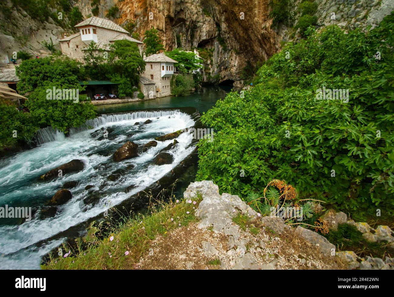 This is a view of the waterfall at its mouth from another angle Stock ...
