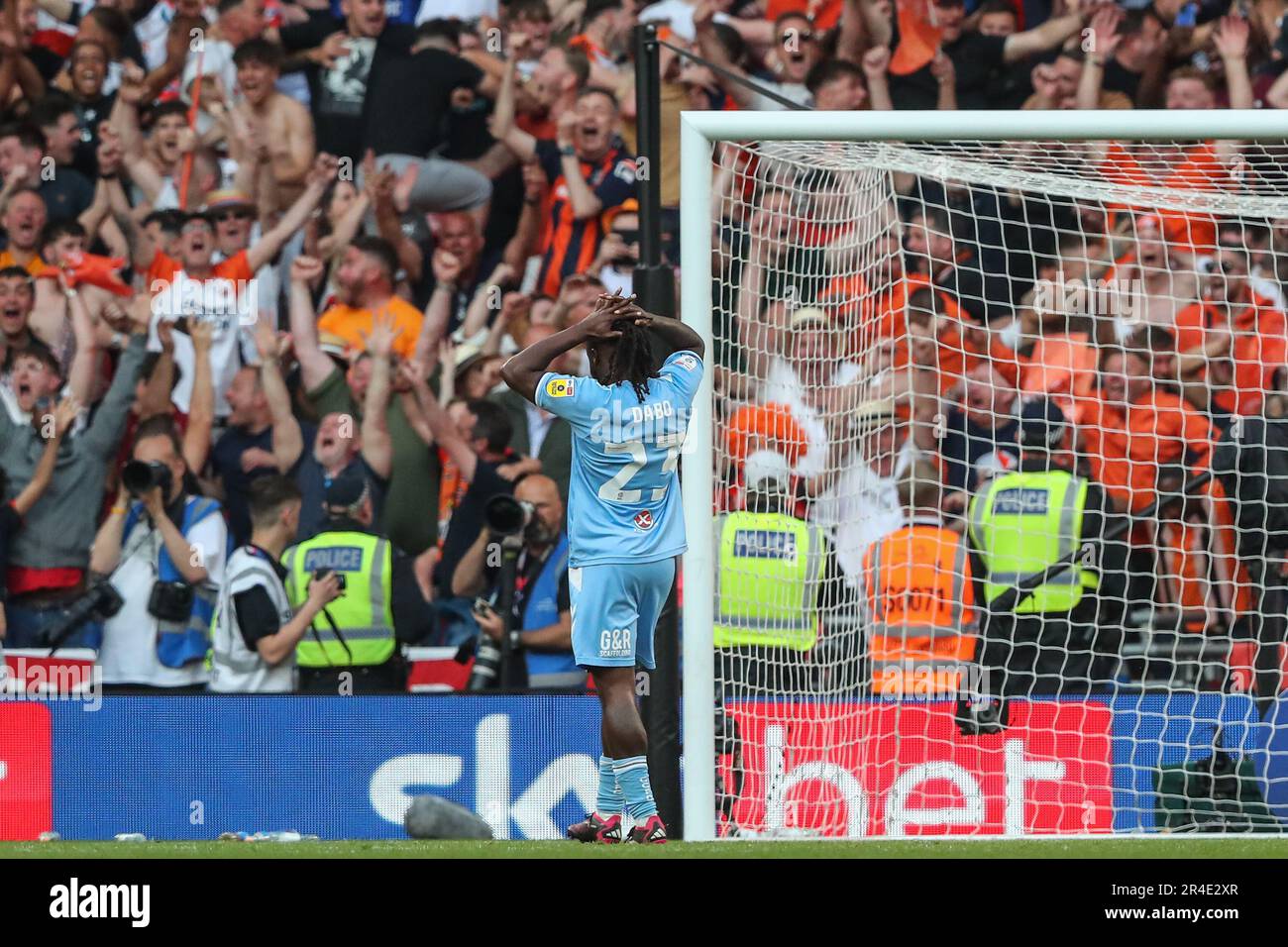 Fankaty Dabo #23 of Coventry City looks dejected during the Sky Bet ...
