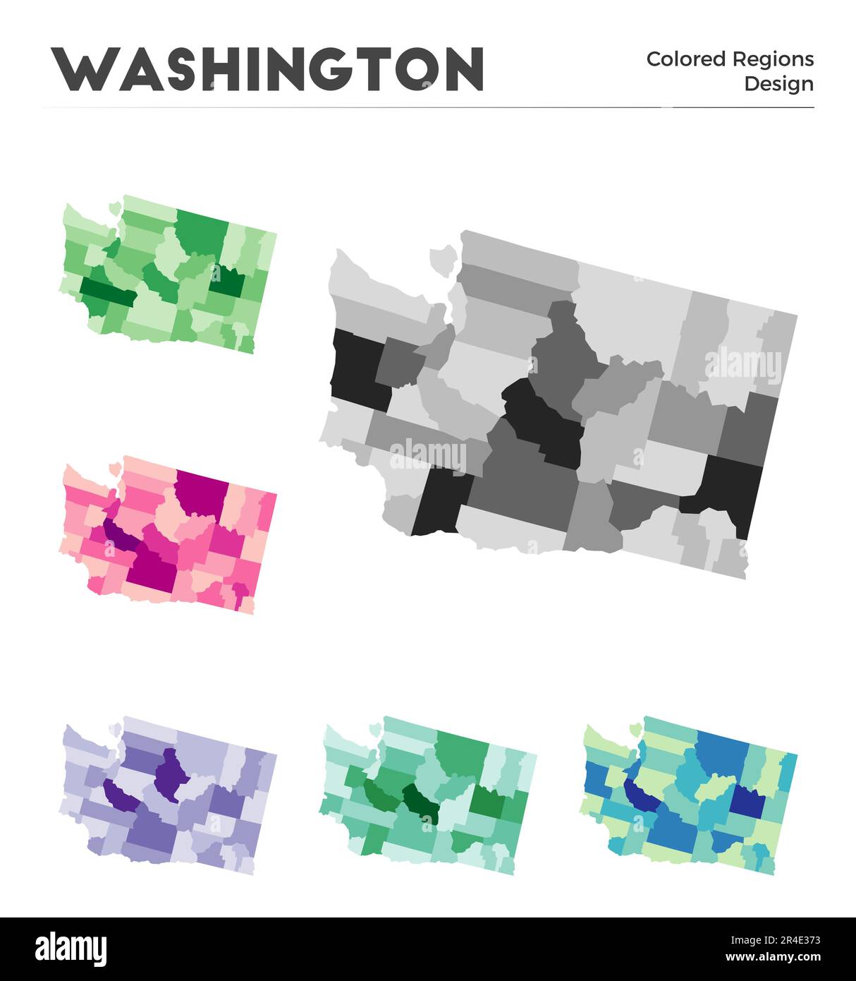 Washington map collection. Borders of Washington for your infographic ...