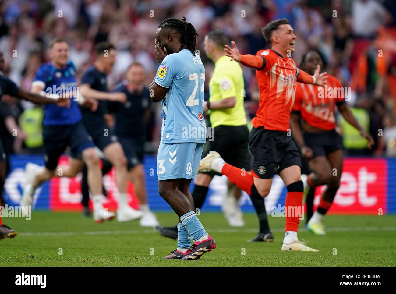 Coventry City's Fankaty Dabo reacts after missing the deciding penalty ...