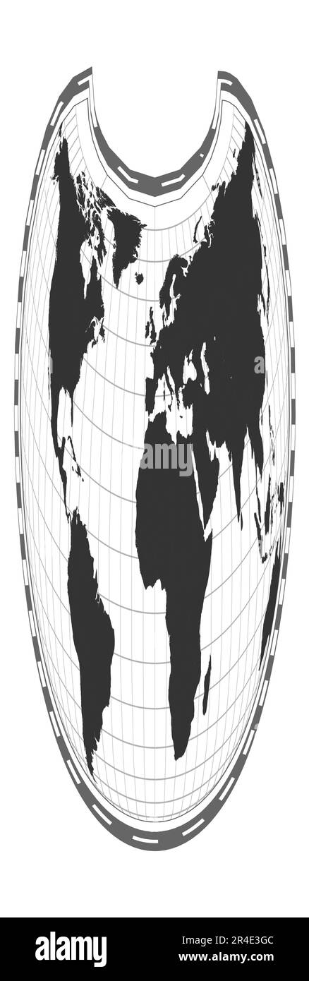 Vector world map. Armadillo projection. Plain world geographical map ...