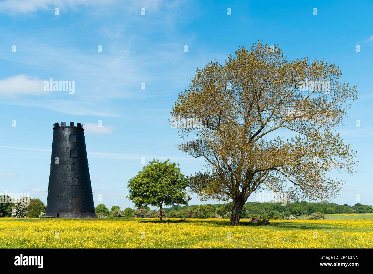 Westwood park and golf course with disused windmill surrounded by ...