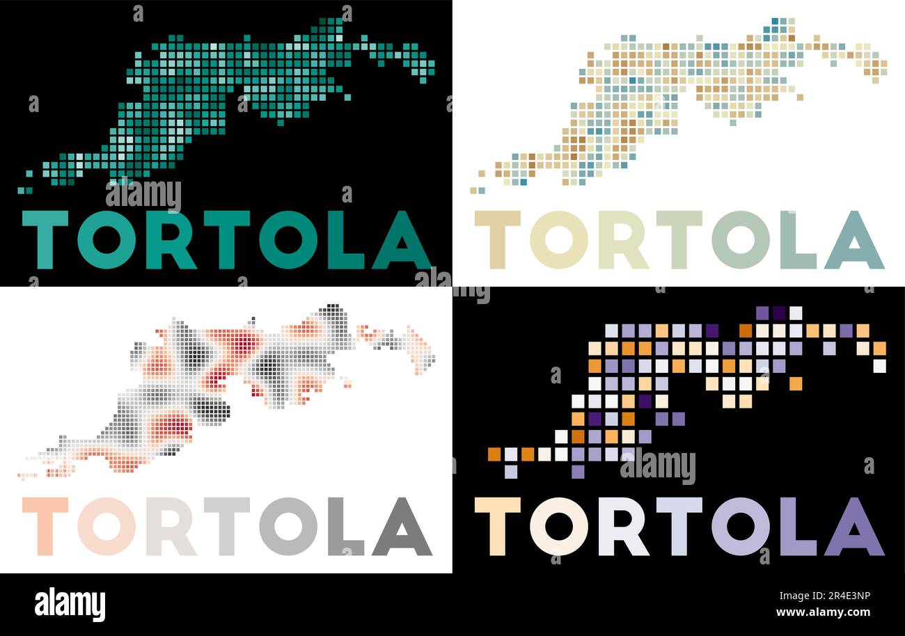Tortola map. Collection of map of Tortola in dotted style. Borders of ...