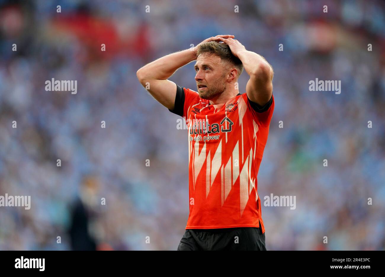 Luton Town's Jordan Clark reacts after his side win during the Sky Bet ...