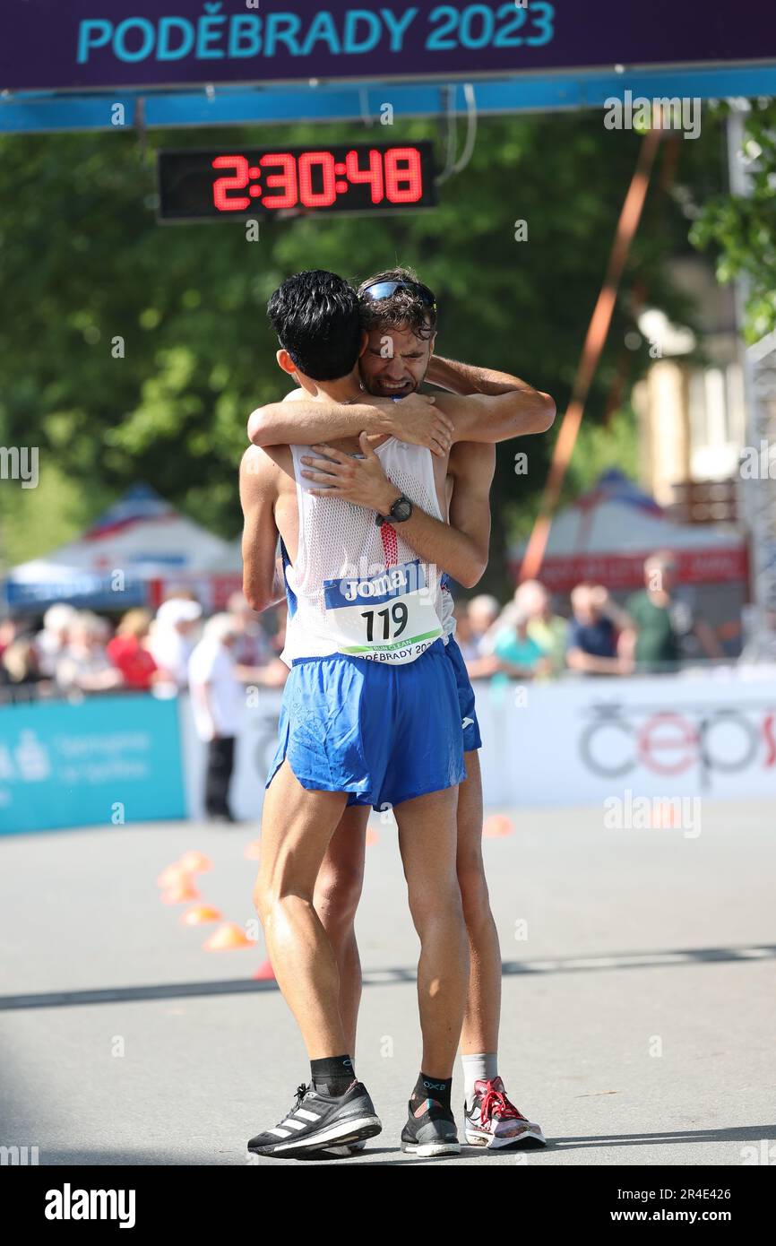 Andrea GRUSTI & Riccardo ORSONI celebrating after the 35km at the ...