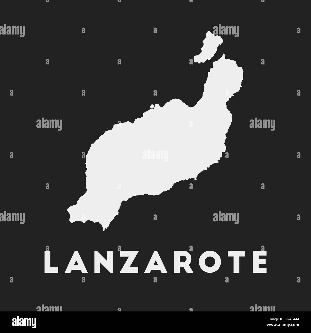 Lanzarote icon. Island map on dark background. Stylish Lanzarote map ...