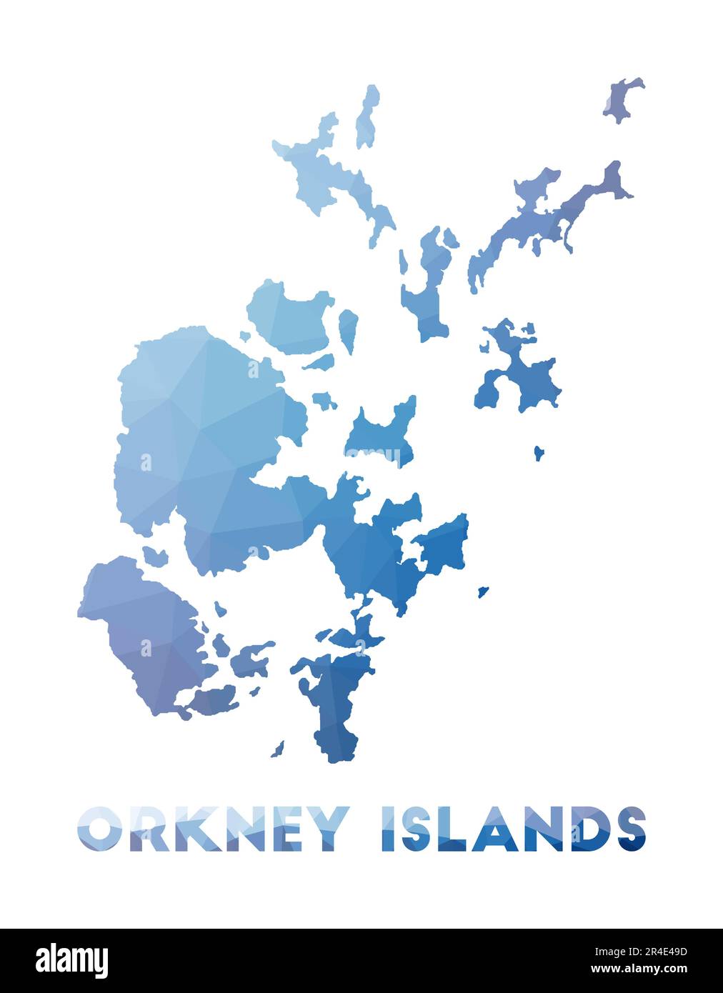Low poly map of Orkney Islands. Geometric illustration of the island. Orkney Islands polygonal ...