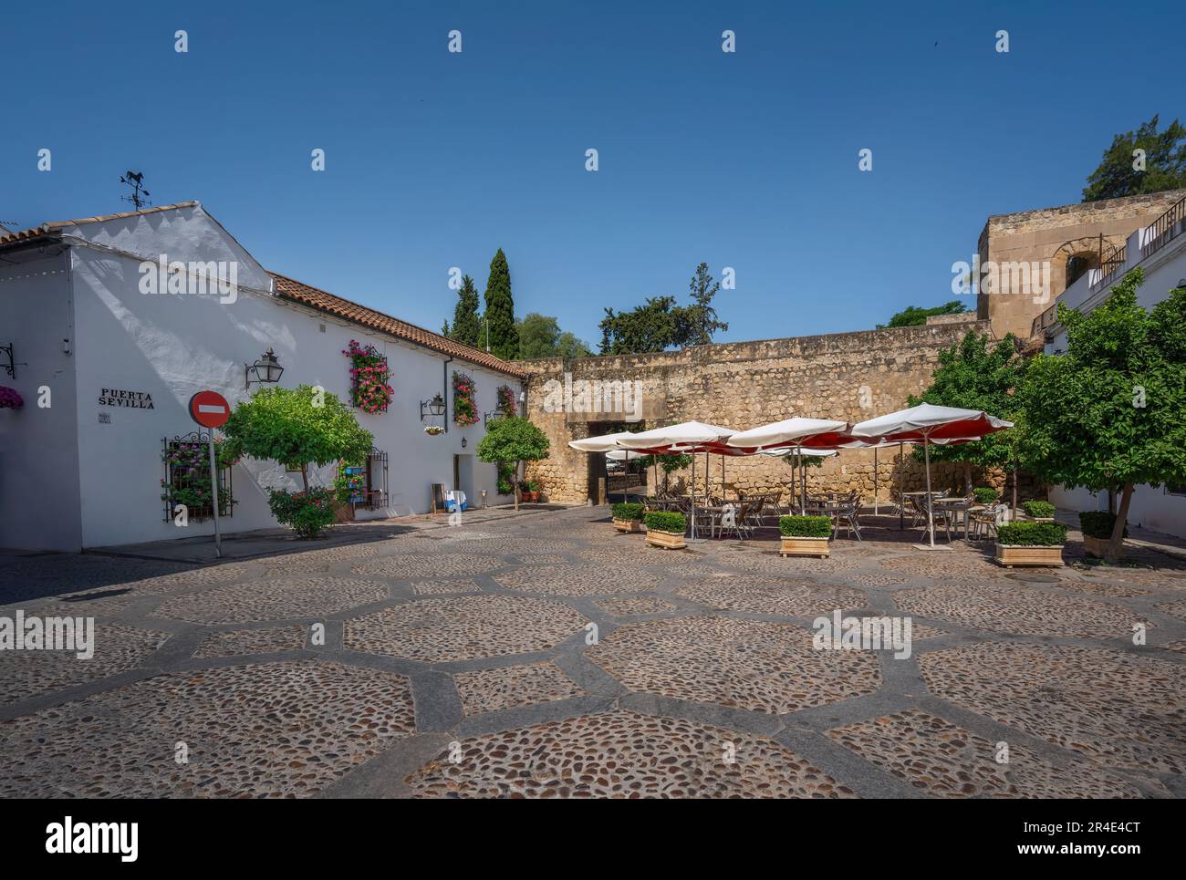 Puerta de Sevilla Gate and Square at San Basilio - Cordoba, Andalusia ...