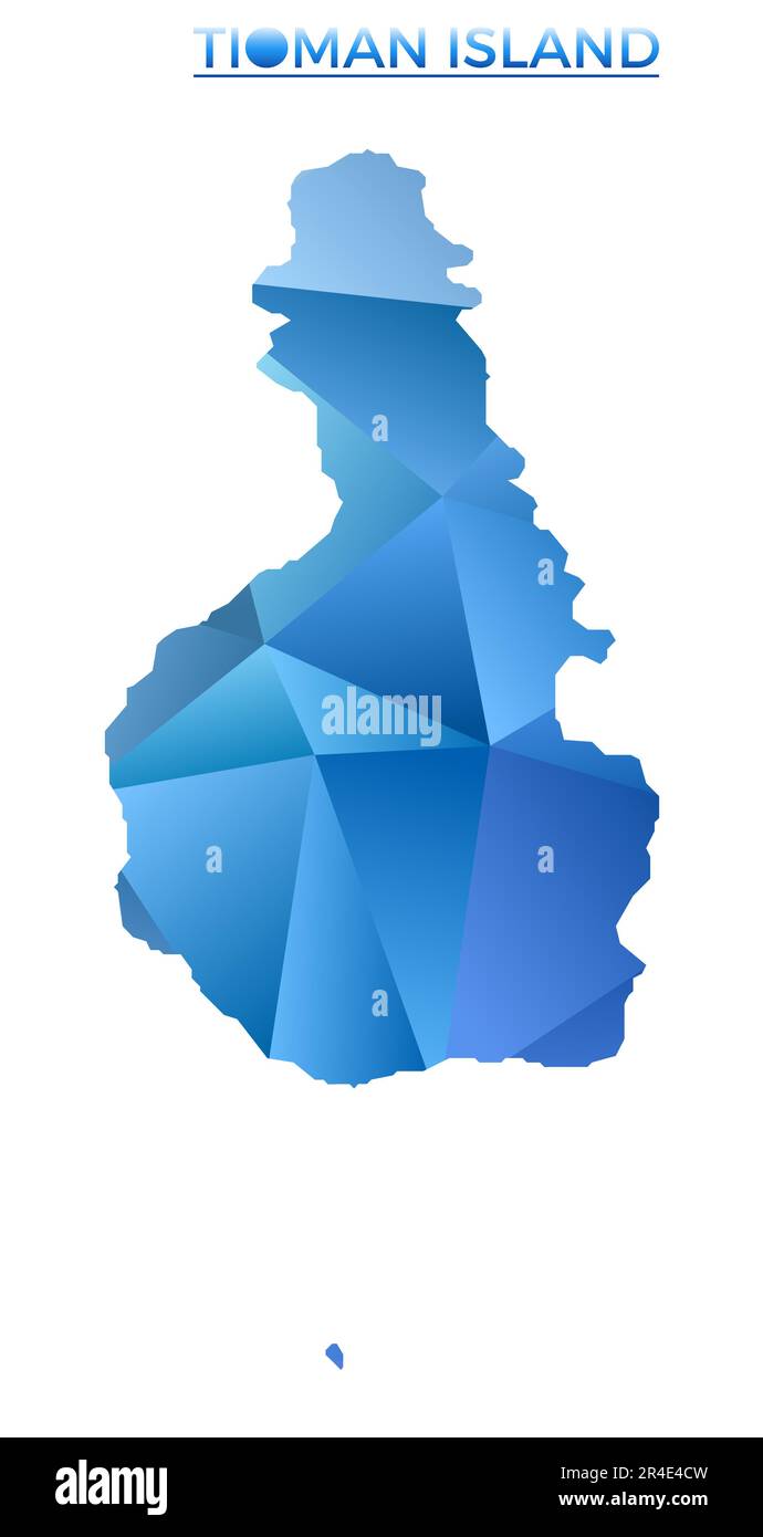 Vector polygonal Tioman Island map. Vibrant geometric island in low ...