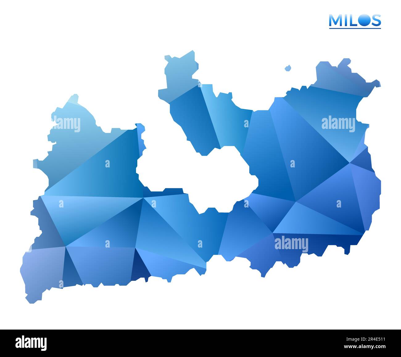 Vector polygonal Milos map. Vibrant geometric island in low poly style ...