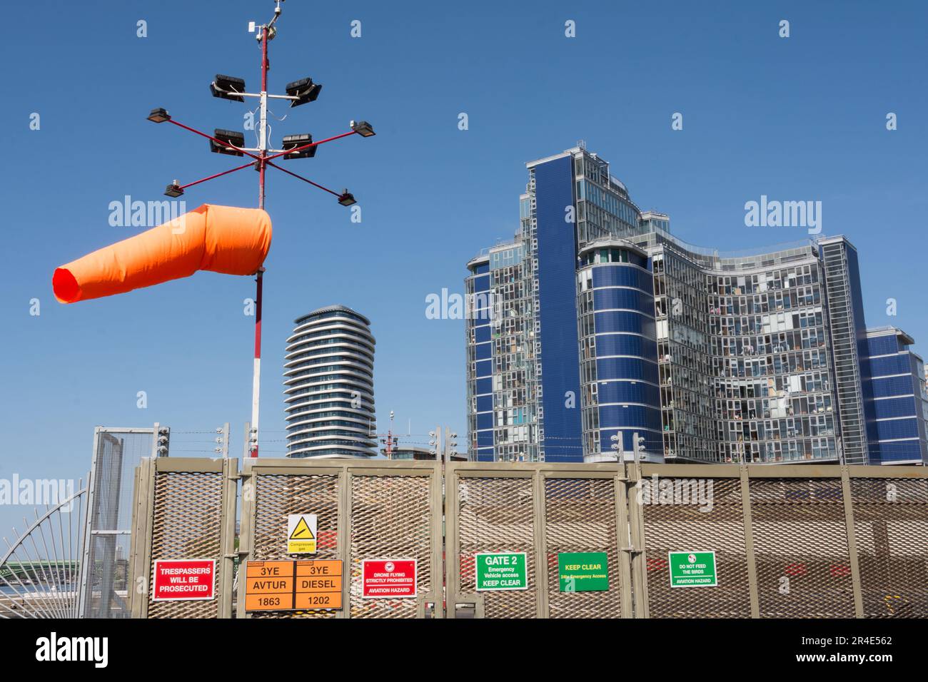 Closeup of Hotel Rafayel, Falcon Wharf, Battersea, and London Heliport ...