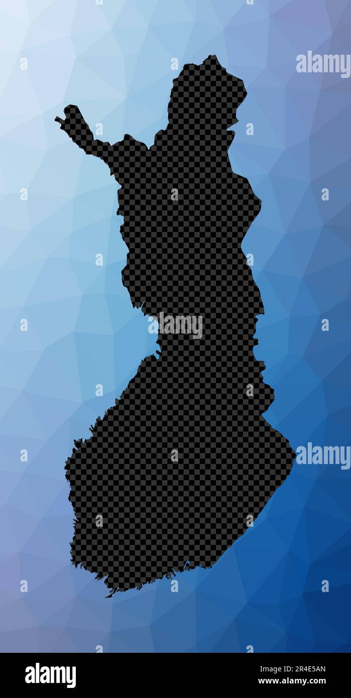 Finland geometric map. Stencil shape of Finland in low poly style ...