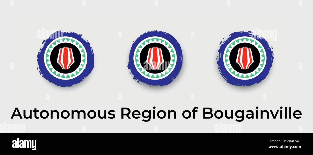 Autonomous Region of Bougainville flag grunge bubble vector icon ...