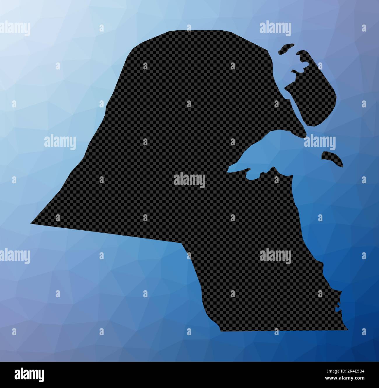 Kuwait geometric map. Stencil shape of Kuwait in low poly style ...