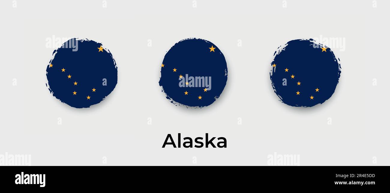 Alaska flag grunge bubble vector icon illustration Stock Vector Image ...