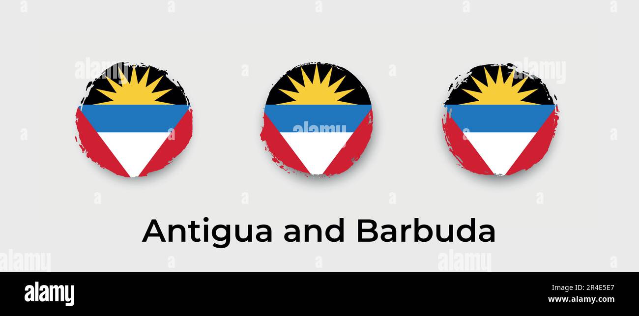 Antigua and Barbuda flag grunge bubble vector icon illustration Stock ...