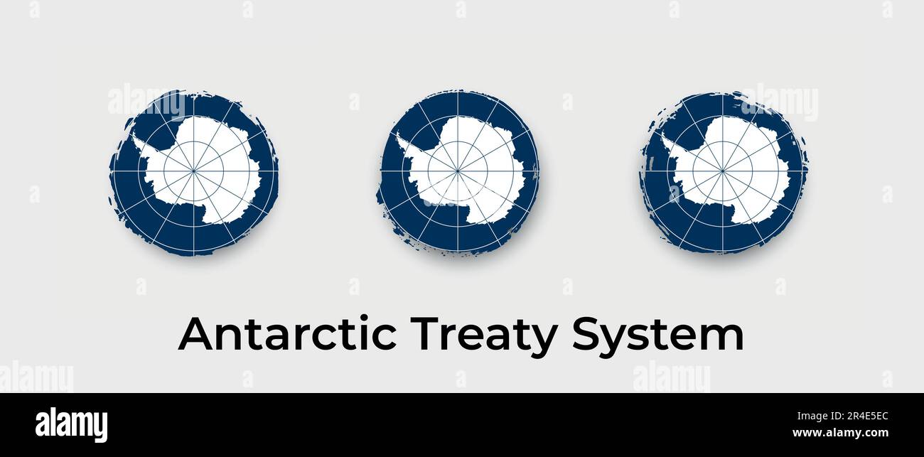 Antarctic Treaty System flag grunge bubble vector icon illustration ...