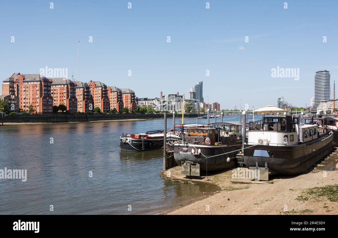The River Thames, houseboats and apartments at Regent on the River ...