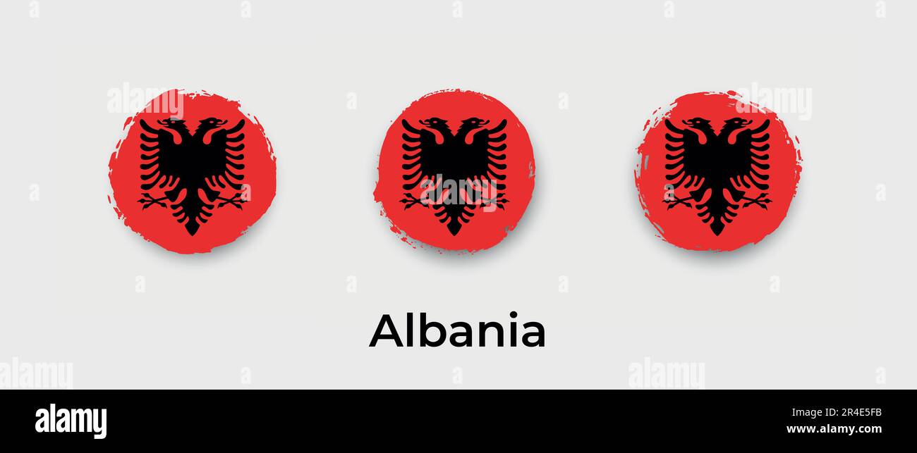 Albania flag grunge bubble vector icon illustration Stock Vector Image ...