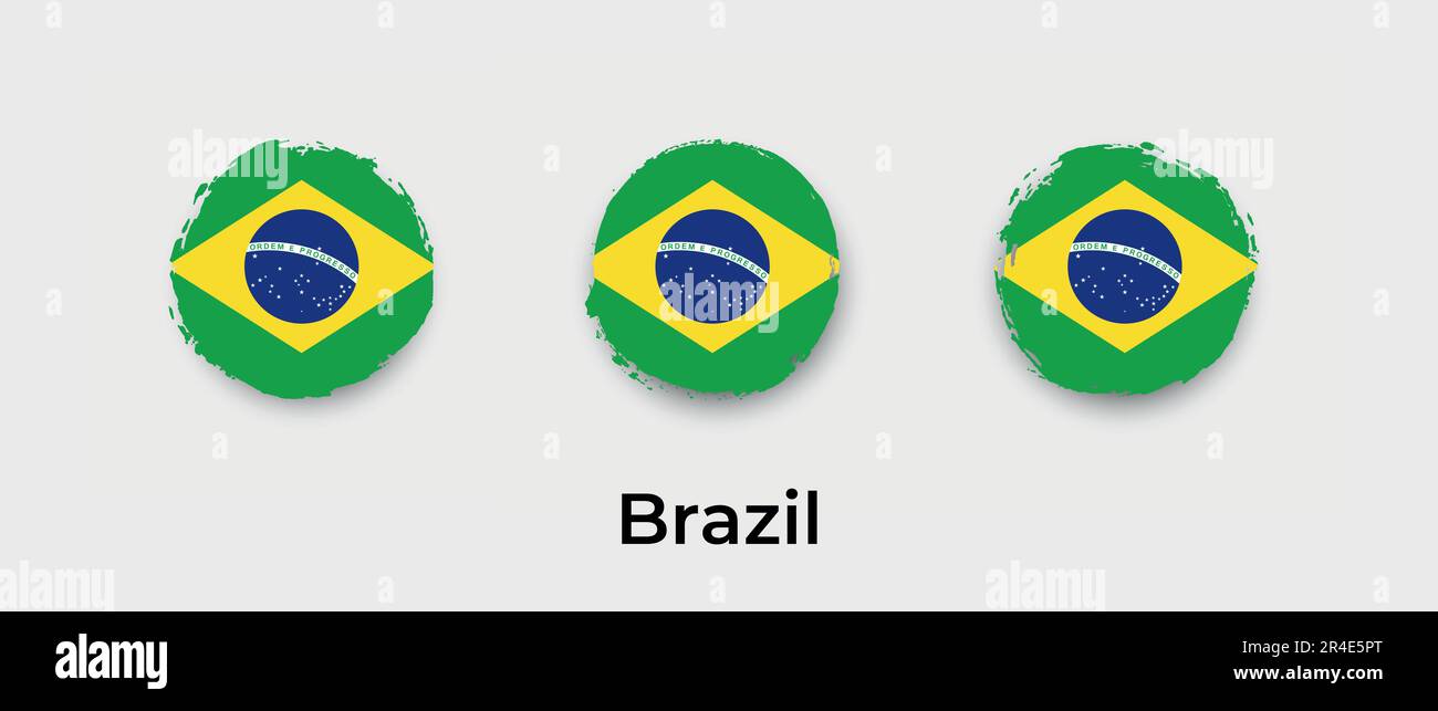 Brazil flag grunge bubble vector icon illustration Stock Vector Image ...