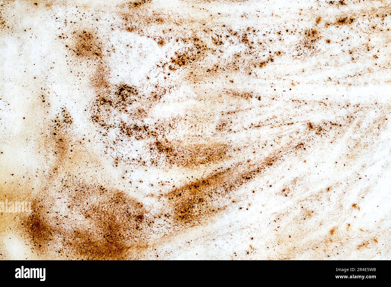 Coffee background on paper, spilled coffee with particles of coffee ...