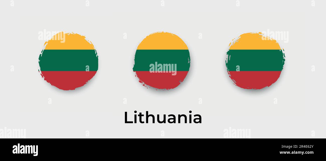 Lithuania flag grunge bubble vector icon illustration Stock Vector ...