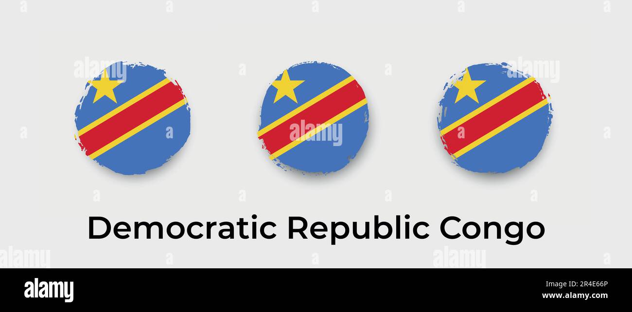 Democratic Republic Congo flag grunge bubble vector icon illustration ...
