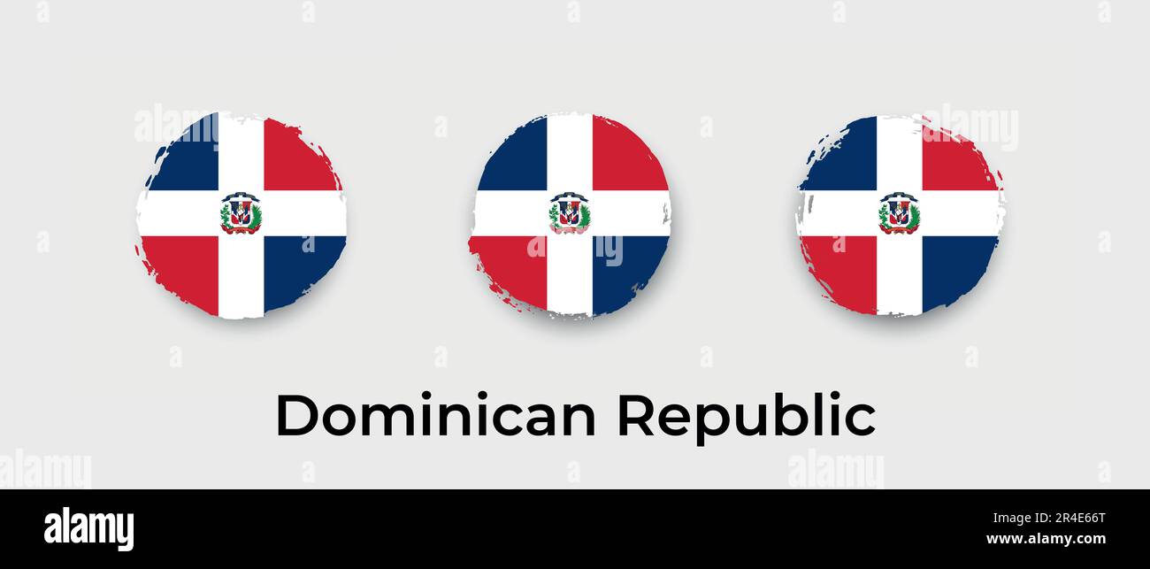 Dominican Republic flag grunge bubble vector icon illustration Stock ...