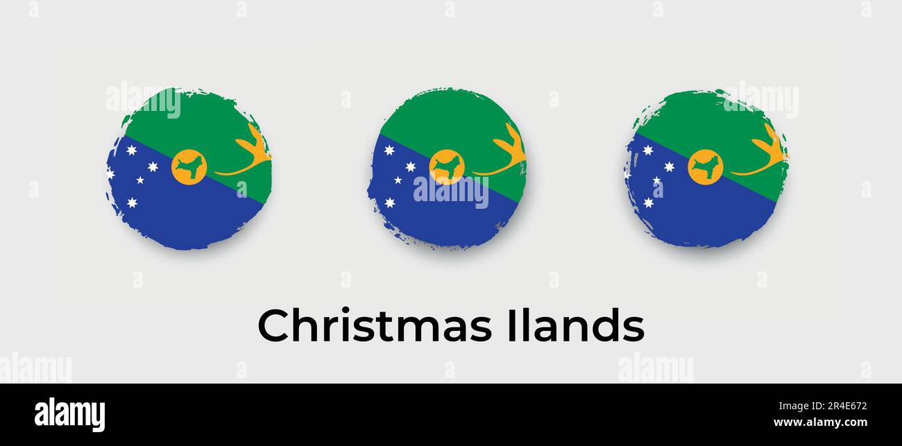 Christmas Ilands flag grunge bubble vector icon illustration Stock ...