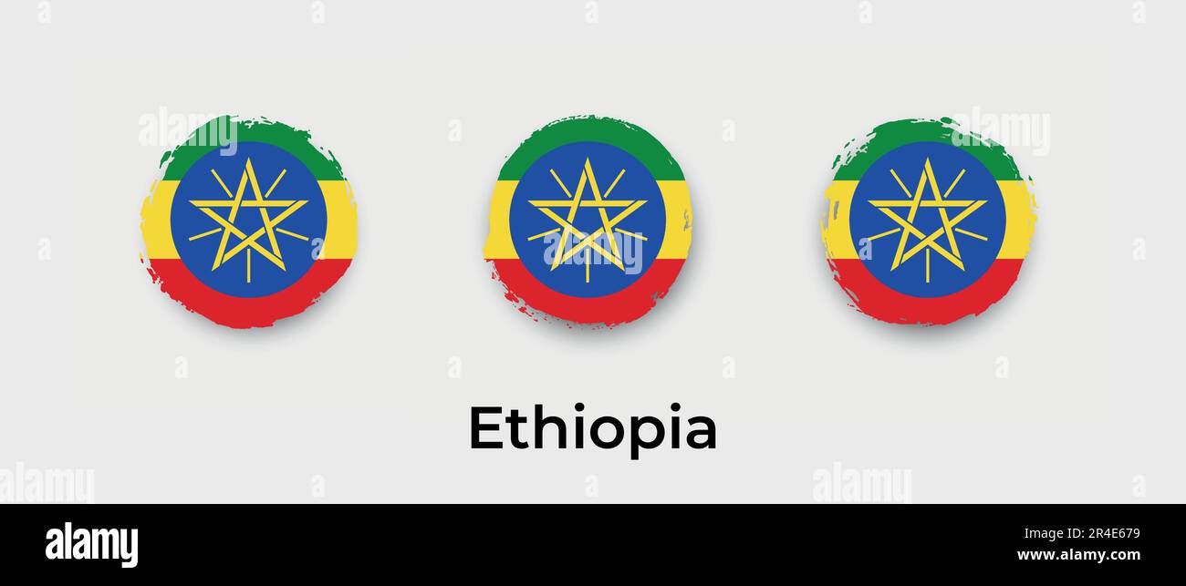 Ethiopia flag grunge bubble vector icon illustration Stock Vector Image ...