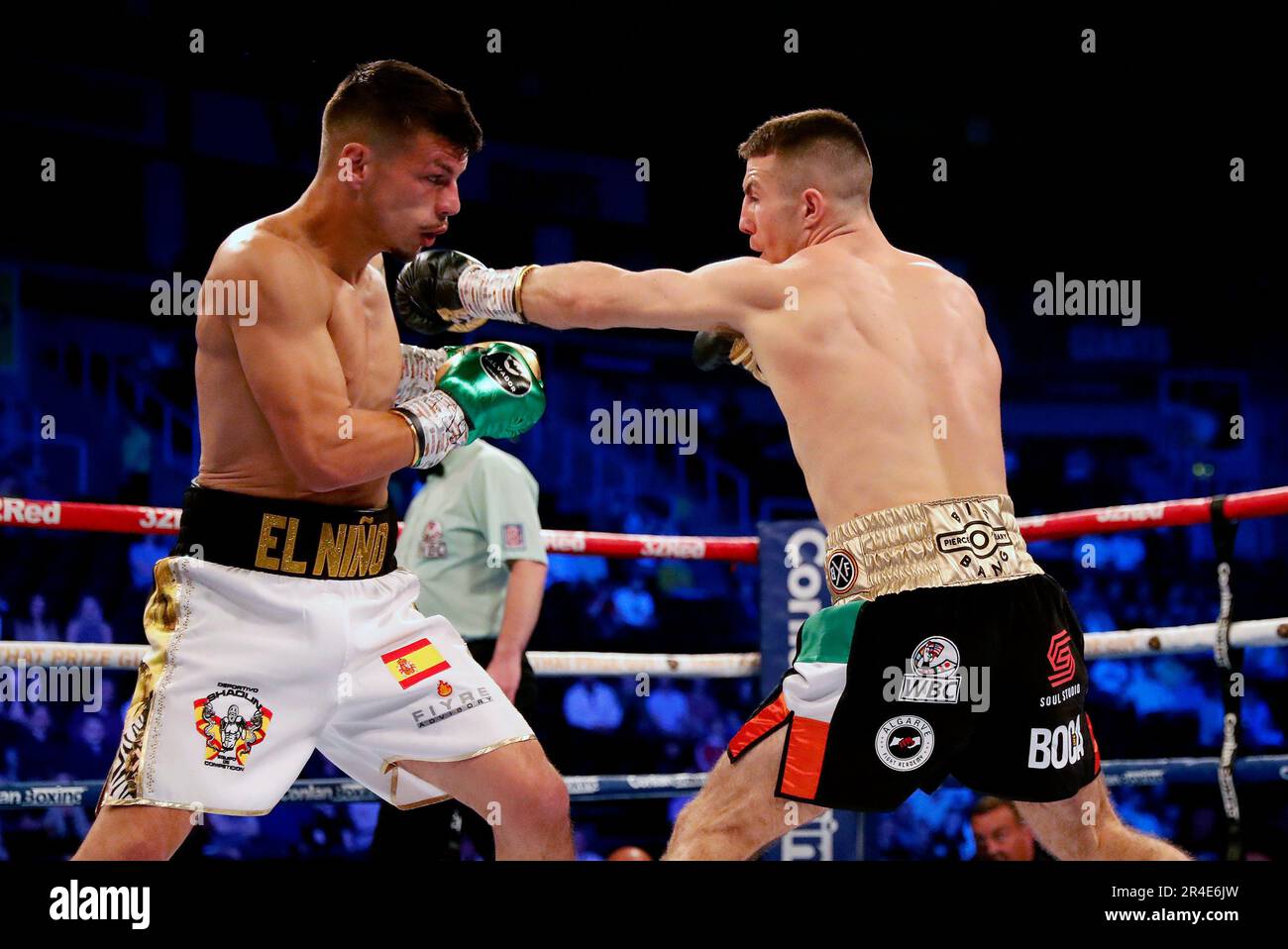 Pierce O'Leary (right) lands a punch on Alan Florin Ciorceri in the ...