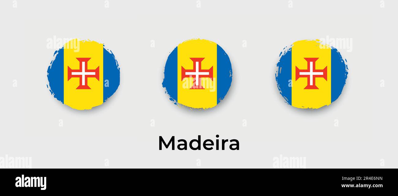 Madeira flag grunge bubble vector icon illustration Stock Vector Image ...