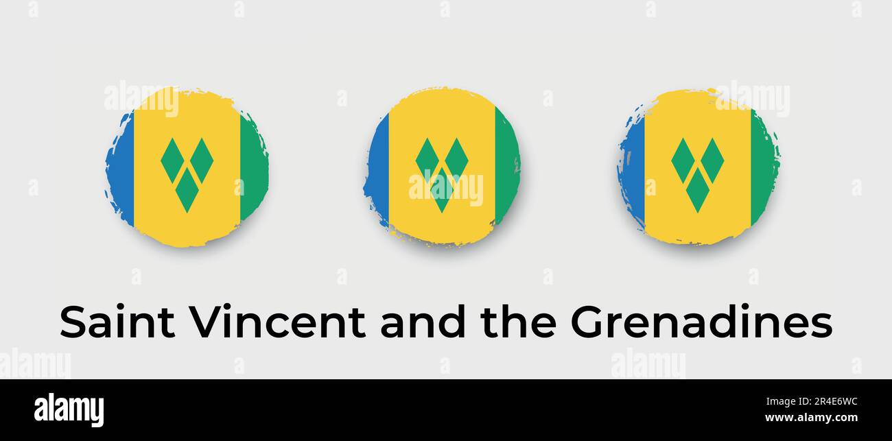 Saint Vincent and the Grenadines flag grunge bubble vector icon ...