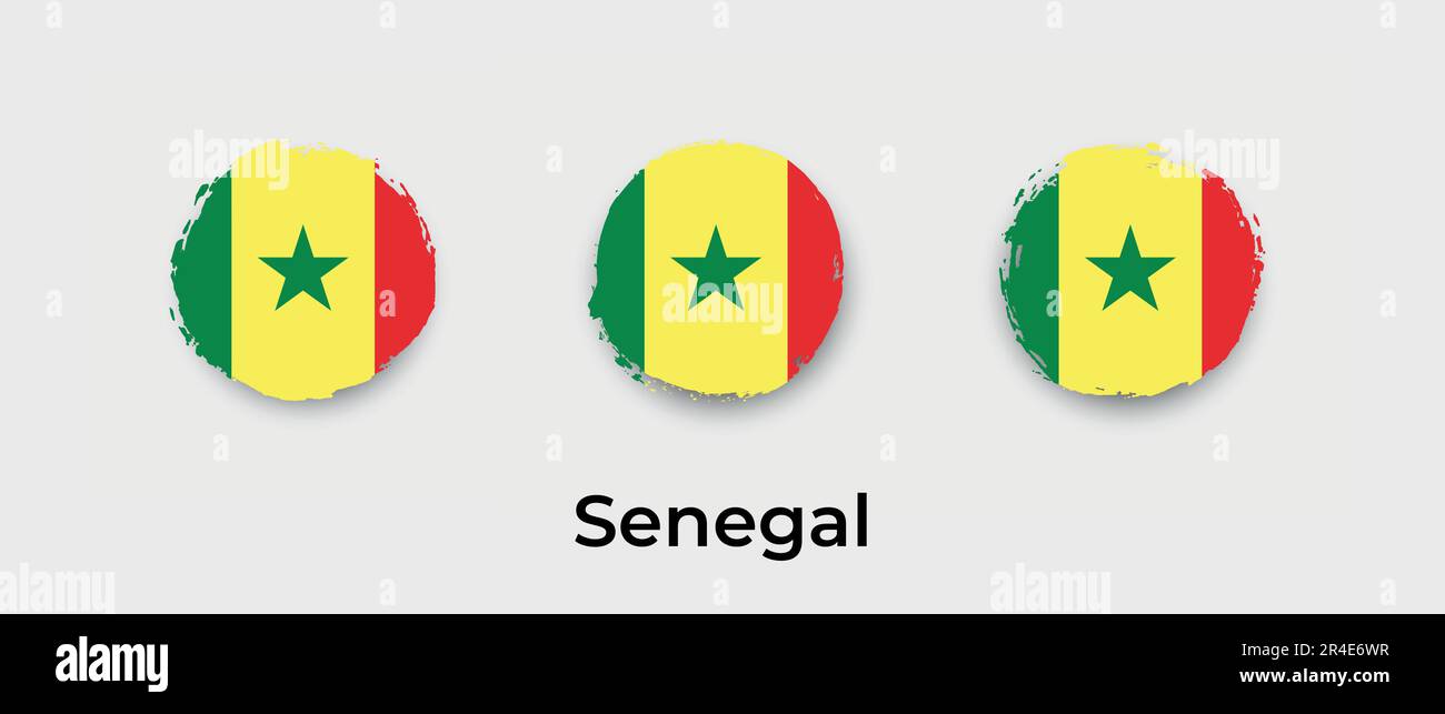 Senegal flag grunge bubble vector icon illustration Stock Vector Image ...