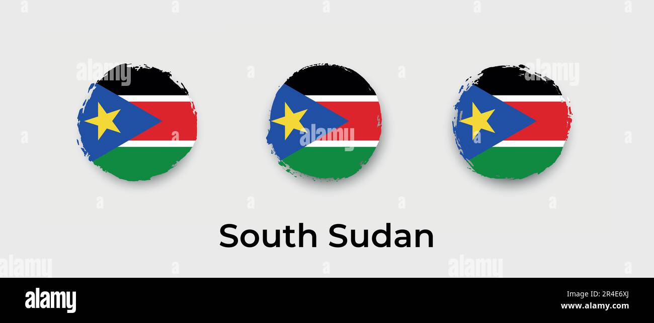 South Sudan flag grunge bubble vector icon illustration Stock Vector ...
