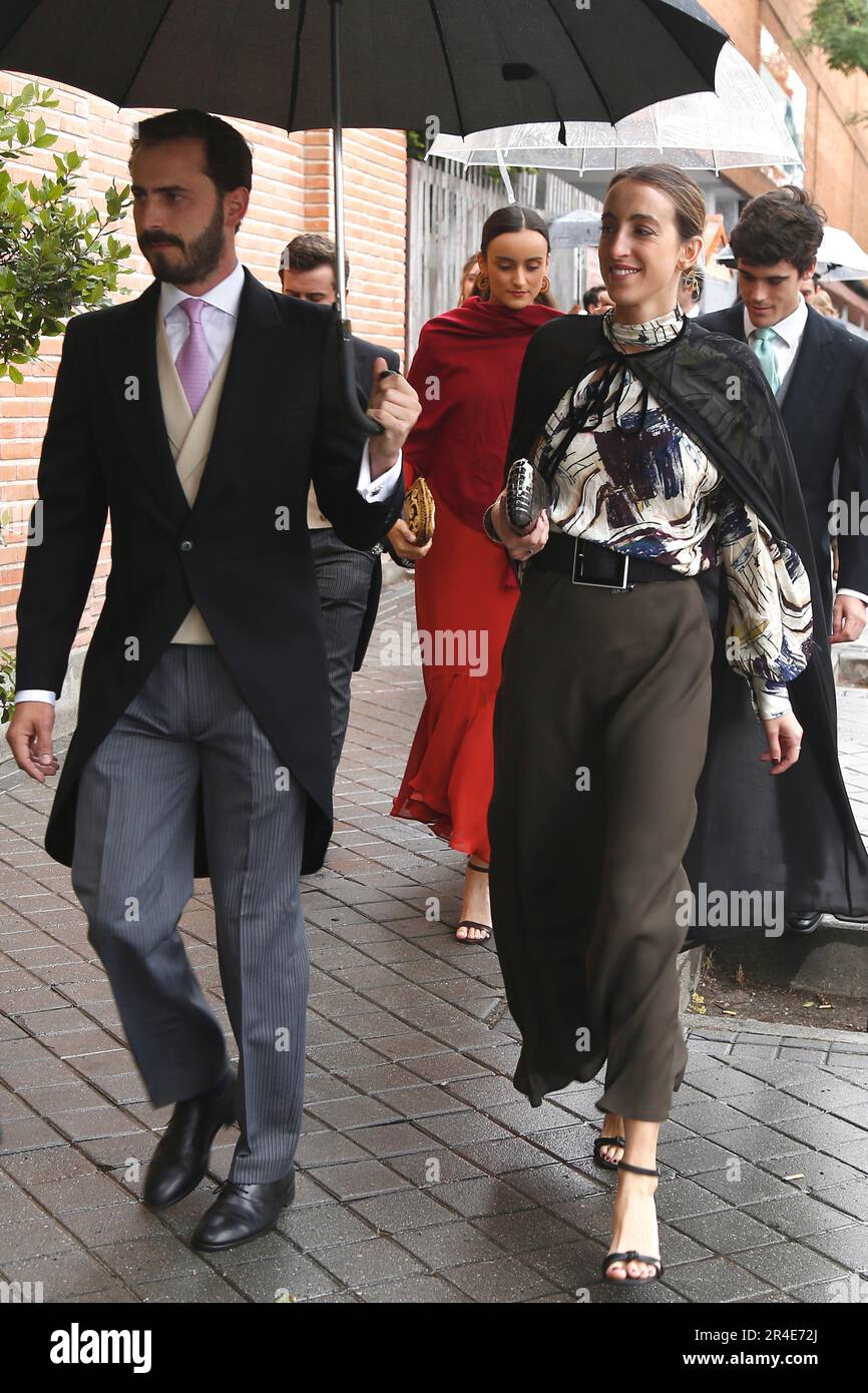 Family and friends on their arrival at the Church of the Holy Spirit ...