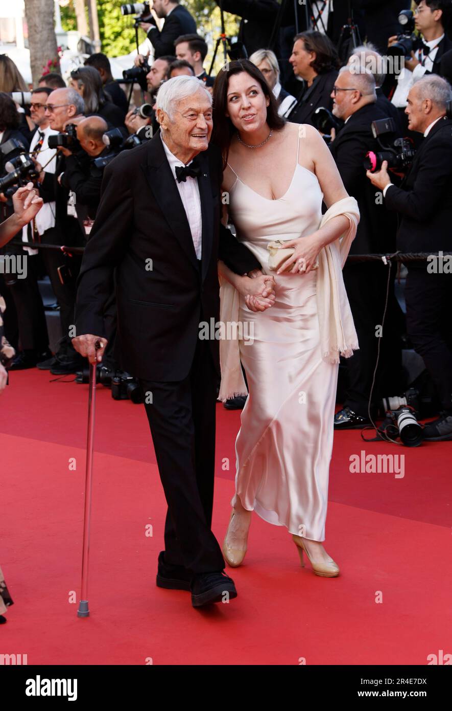 Roger Coreman, left, poses for photographers upon arrival at the awards ...